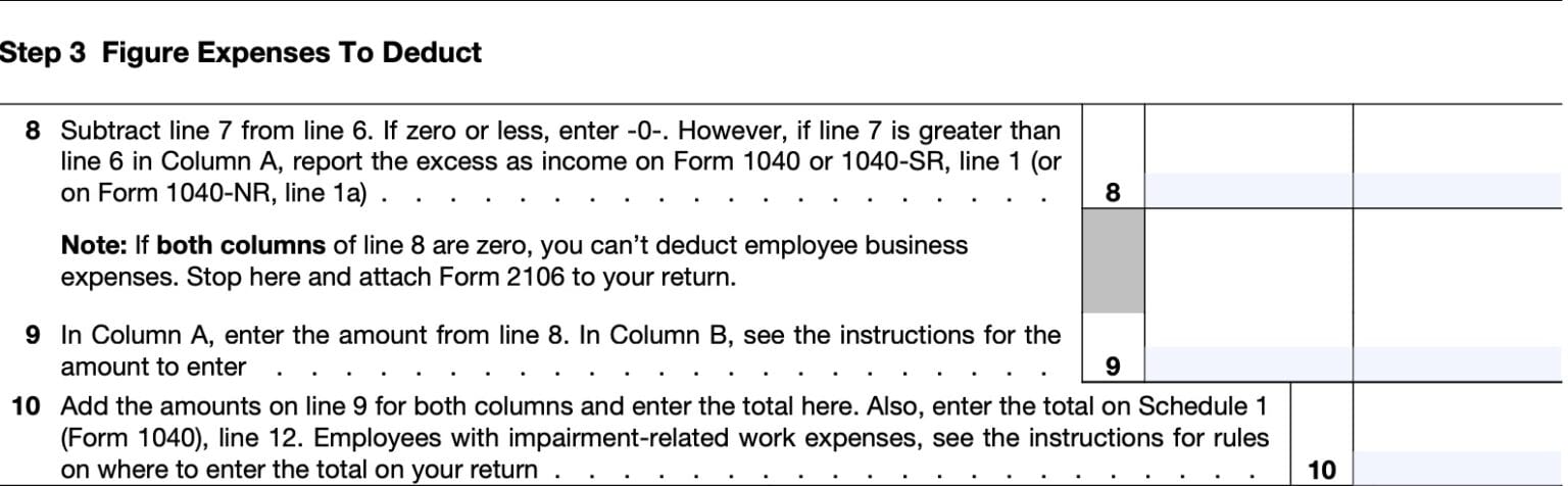IRS Form 2106 Instructions - Employee Business Expenses