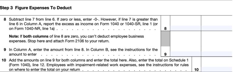 IRS Form 2106 Instructions - Employee Business Expenses