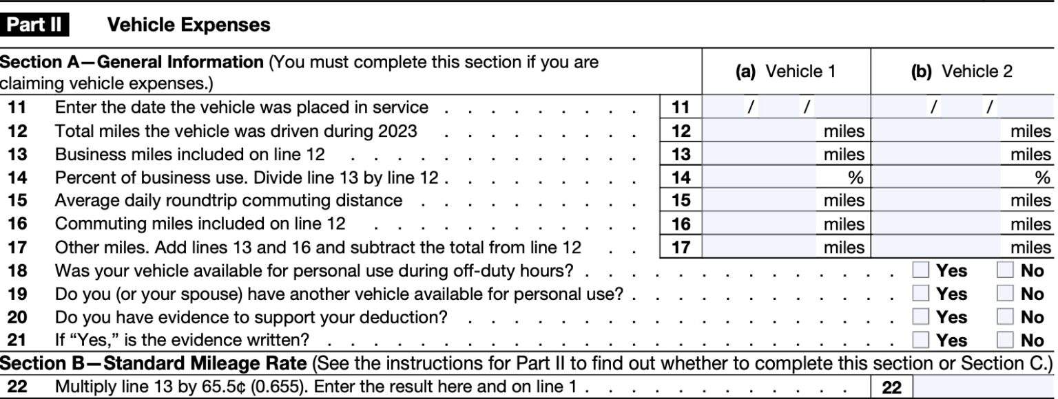 IRS Form 2106 Instructions - Employee Business Expenses