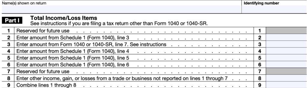 IRS Form 461 Instructions - Limitation on Business Losses