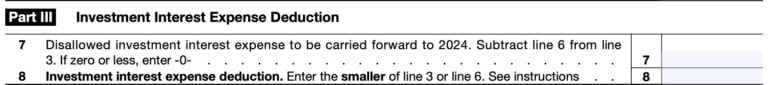 IRS Form 4952 Instructions: Investment Interest Deduction