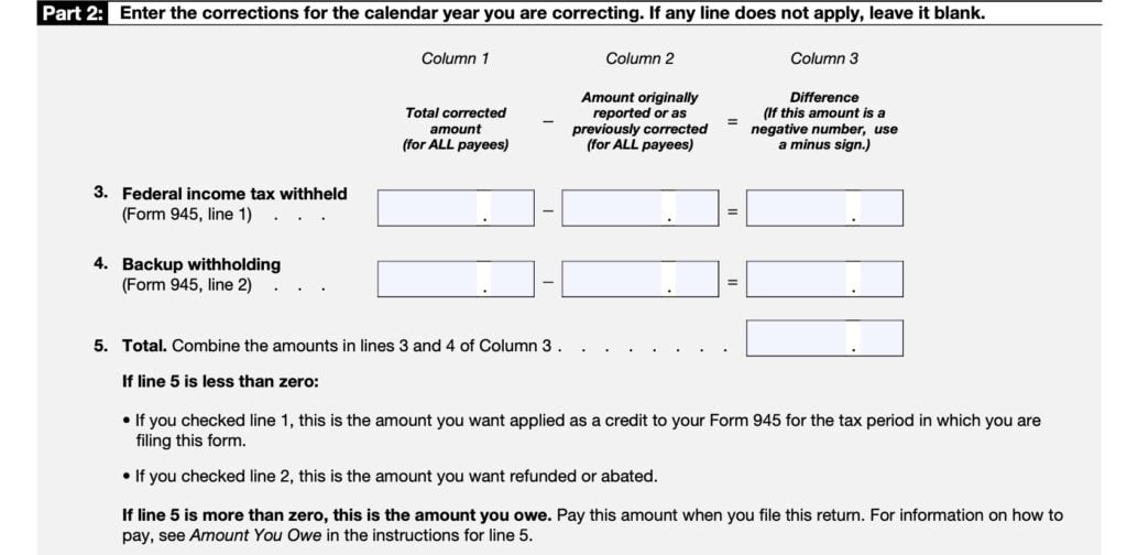 IRS Form 945-X Instructions - Adjusted Return on Withheld Tax