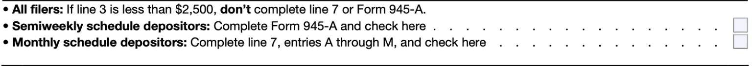 IRS Form 945 Instructions