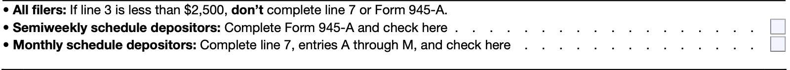 IRS Form 945 Instructions