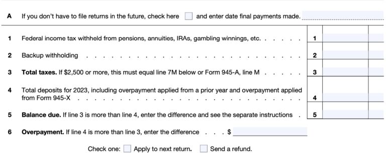 IRS Form 945 Instructions
