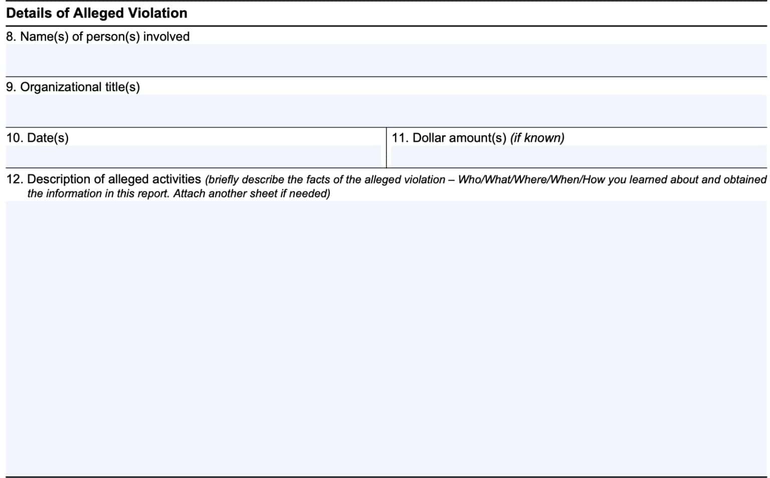 IRS Form 13909 Instructions - Tax-Exempt Organization Complaint