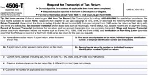 IRS Form 4506-T Instructions - Requesting A Tax Return Transcript