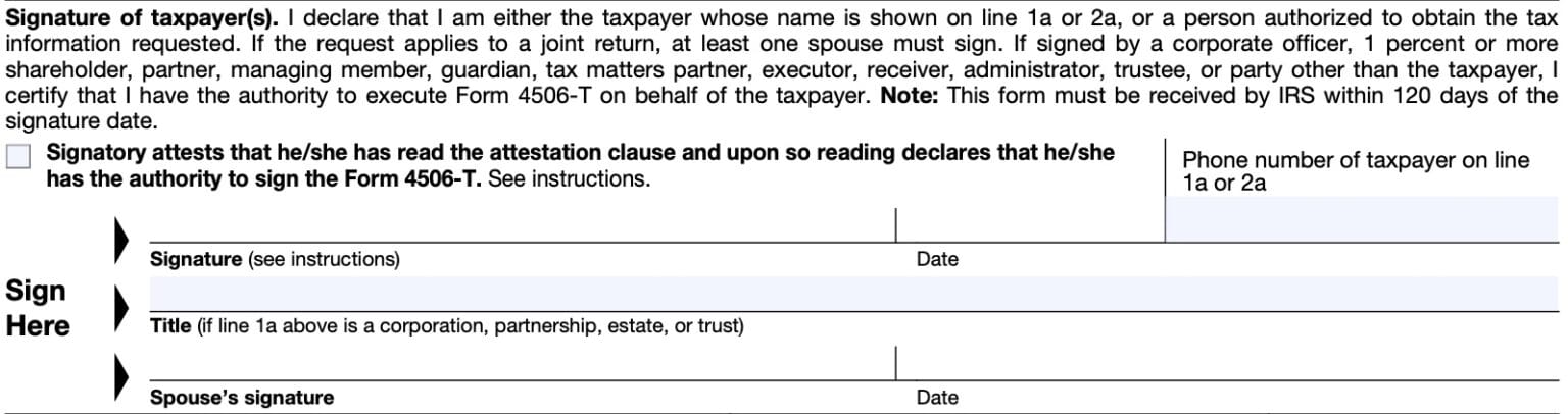 IRS Form 4506-T Instructions - Requesting A Tax Return Transcript