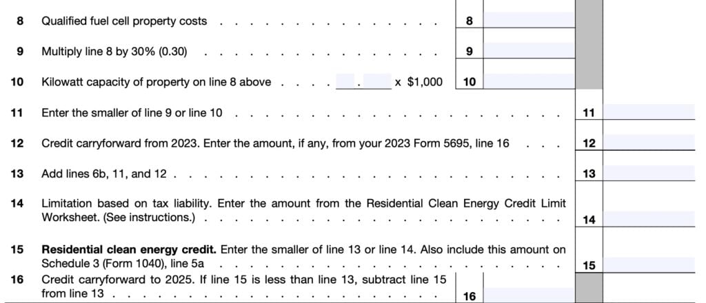 IRS Form 5695 Instructions - Residential Energy Credits