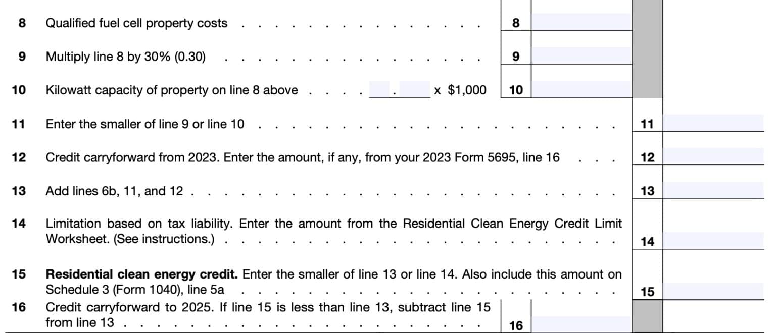 IRS Form 5695 Instructions - Residential Energy Credits