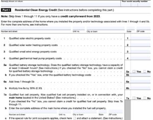 IRS Form 5695 Instructions - Residential Energy Credits