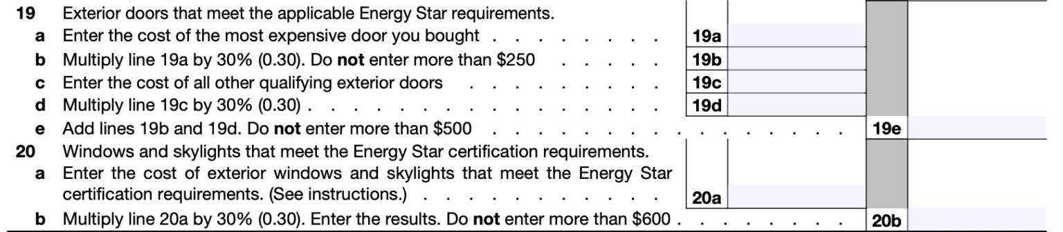 IRS Form 5695 Instructions - Residential Energy Credits