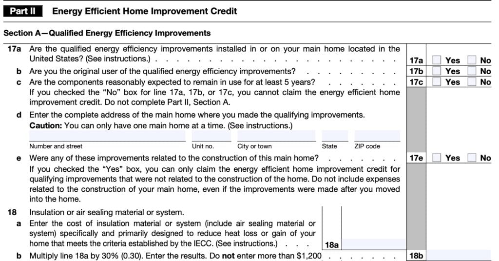 IRS Form 5695 Instructions - Residential Energy Credits