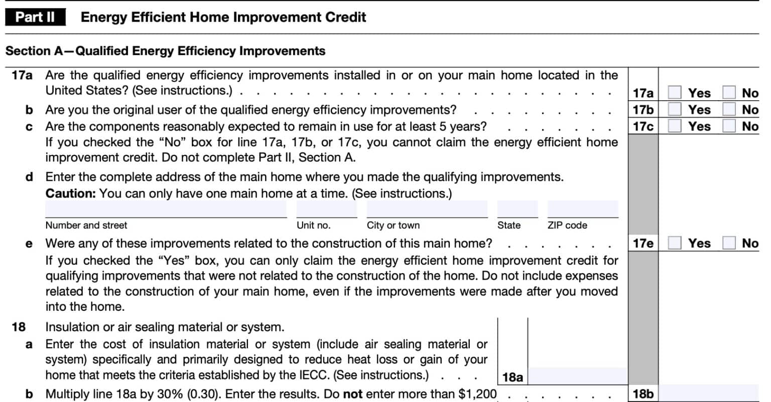 IRS Form 5695 Instructions - Residential Energy Credits