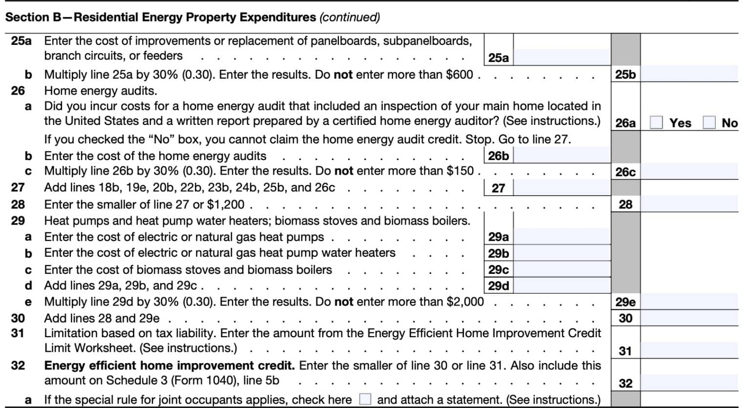 IRS Form 5695 Instructions - Residential Energy Credits