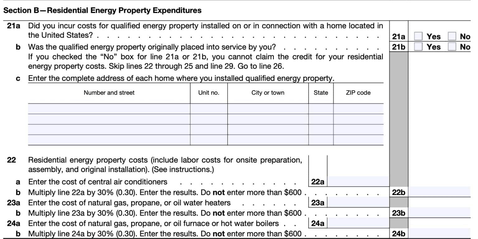 IRS Form 5695 Instructions - Residential Energy Credits