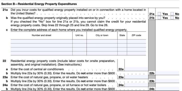 IRS Form 5695 Instructions - Residential Energy Credits