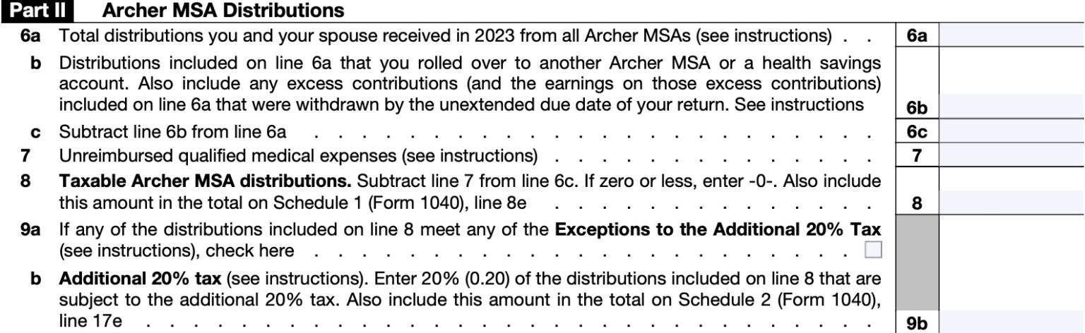IRS Form 8853 Instructions - A Guide to Archer MSAs