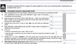 IRS Form 8863 Instructions