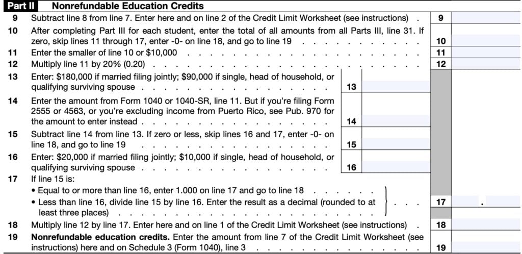 IRS Form 8863 Instructions