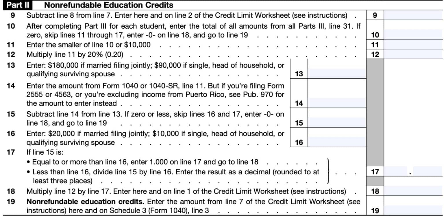 IRS Form 8863 Instructions