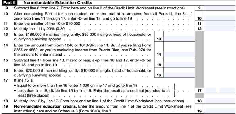 IRS Form 8863 Instructions