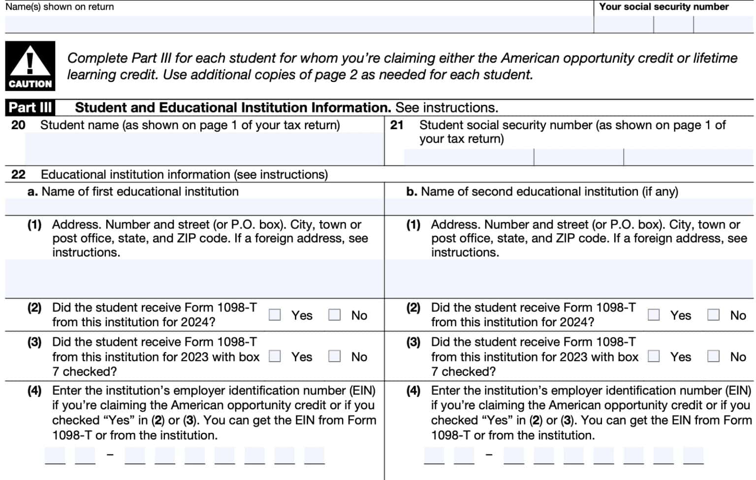 IRS Form 8863 Instructions