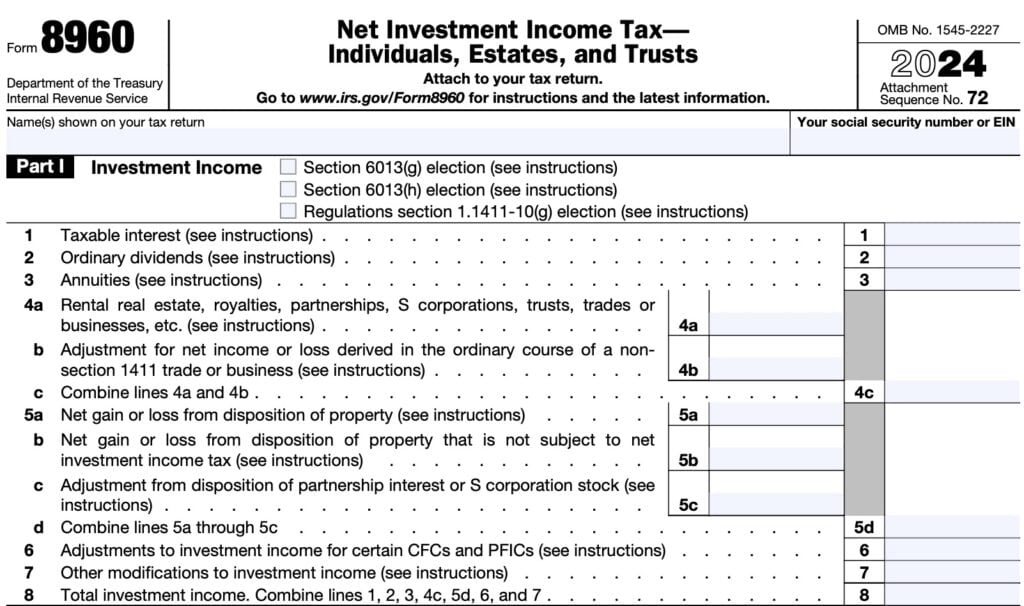 IRS Form 8960 Instructions - Guide to Net Investment Income Tax