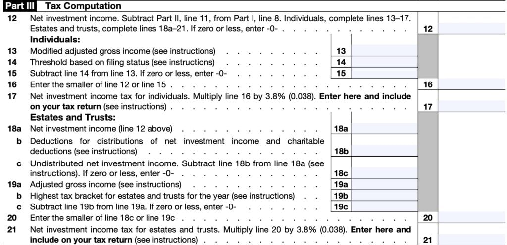 IRS Form 8960 Instructions - Guide to Net Investment Income Tax