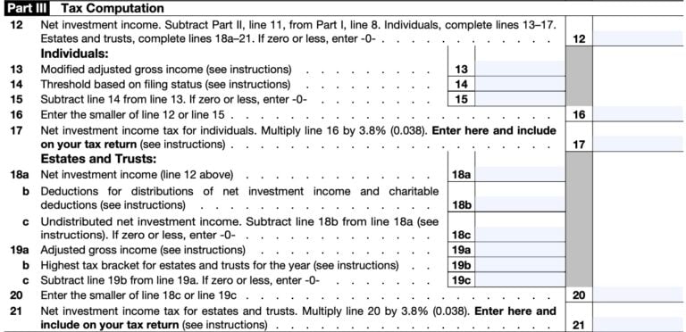 IRS Form 8960 Instructions - Guide to Net Investment Income Tax