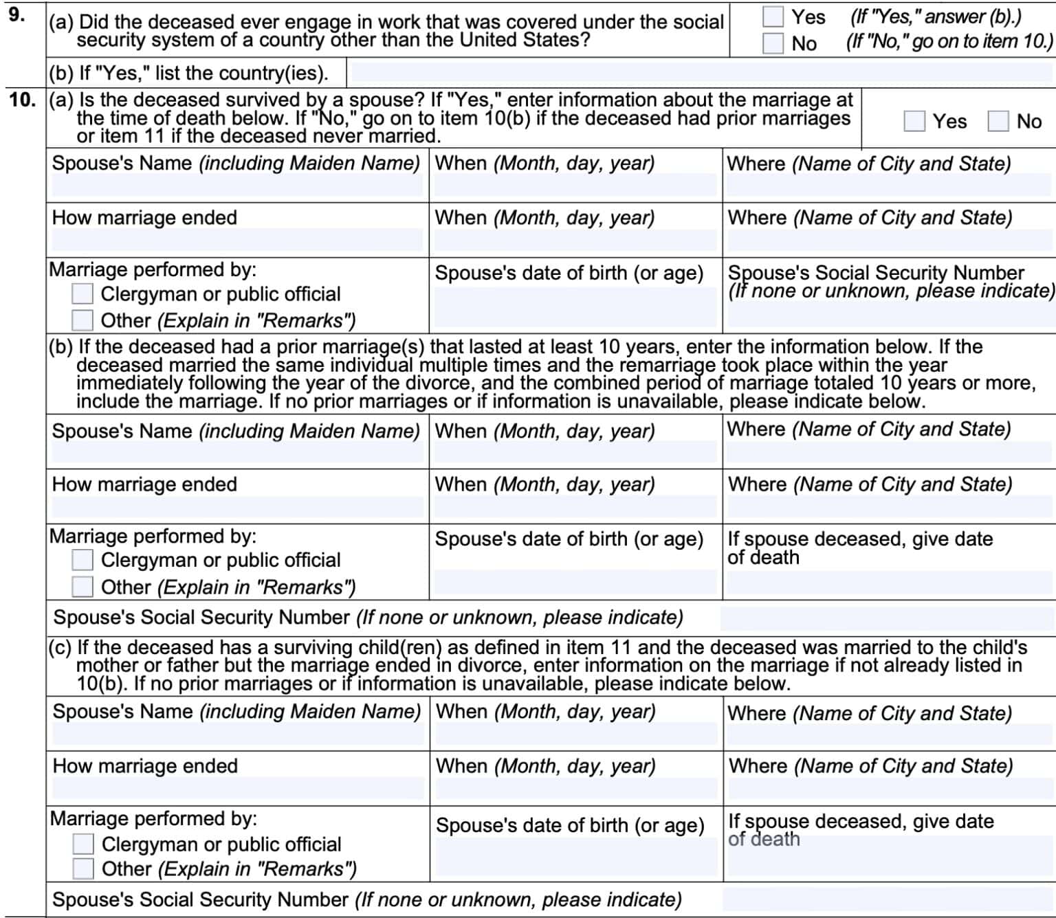 Form SSA-8 Instructions - Applying For a Lump-Sum Benefit
