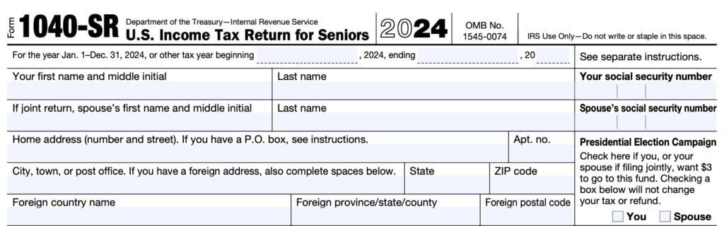 IRS Form 1040-SR Instructions - Tax Return For Seniors