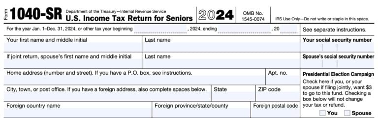 IRS Form 1040-SR Instructions - Tax Return For Seniors