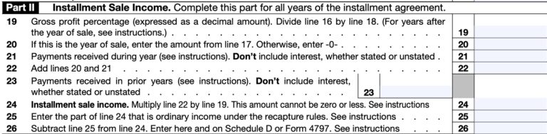 IRS Form 6252 Instructions - Installment Sale Income
