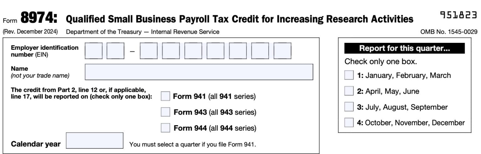 IRS Form 8974 Instructions - Small Business Payroll Tax Credit