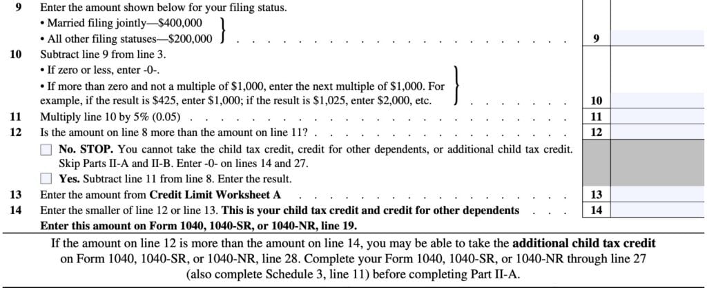 Schedule 8812 Instructions - Credits for Qualifying Dependents