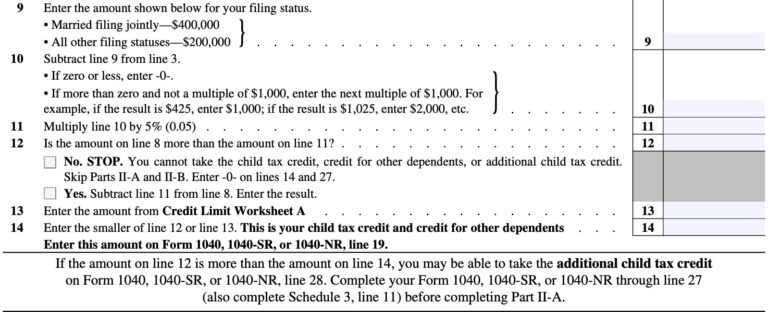 Schedule 8812 Instructions - Credits for Qualifying Dependents