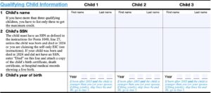Schedule EIC Instructions - Claiming the Earned Income Credit