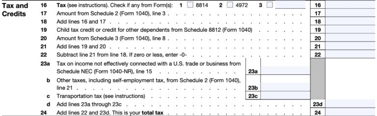IRS Form 1040-NR Instructions - Nonresident Alien Tax Return
