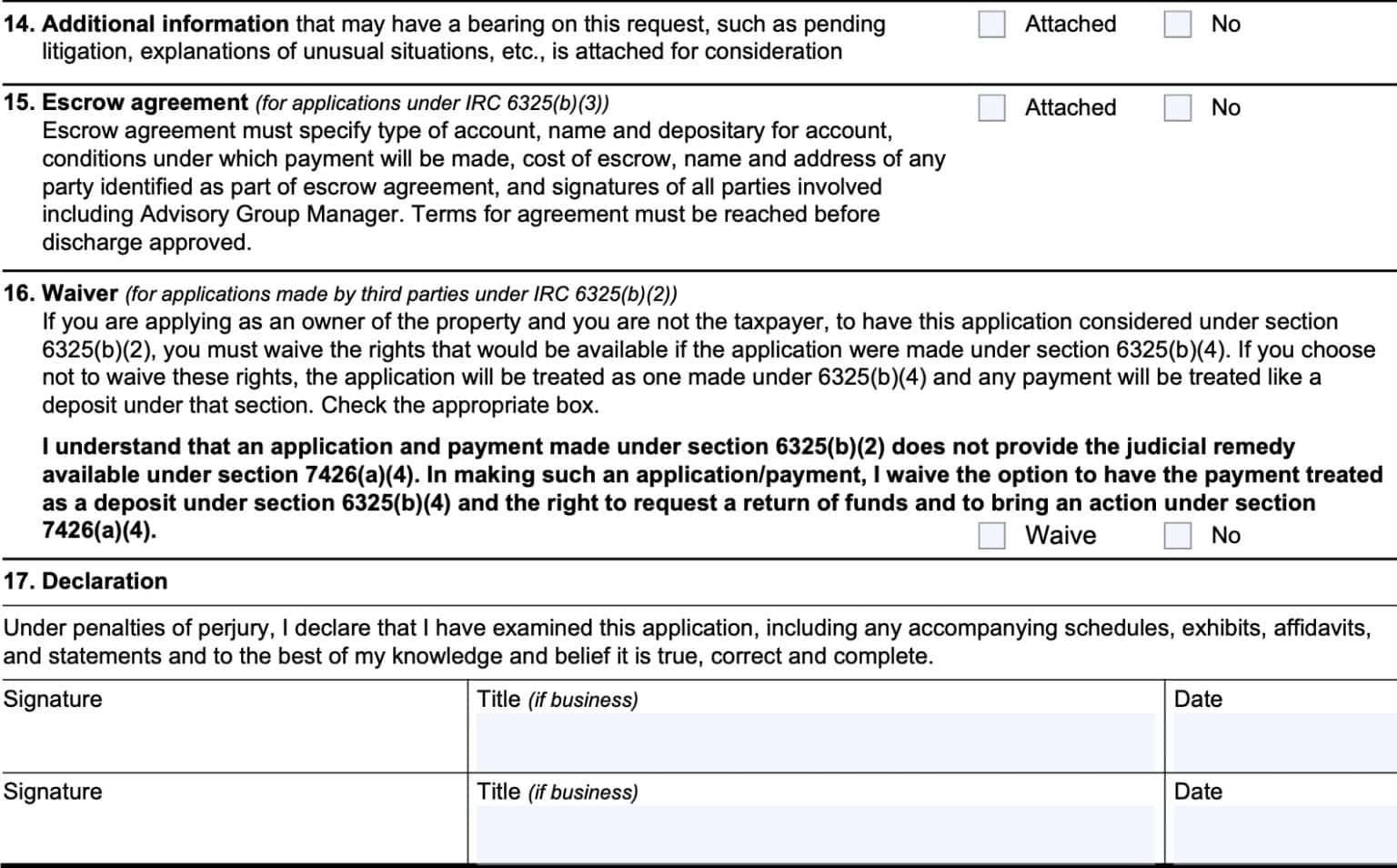 IRS Form 14135 Instructions