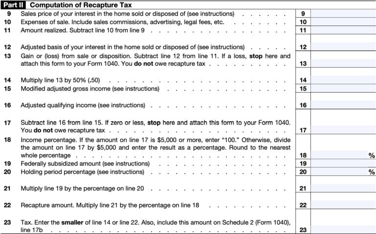IRS Form 8828 Instructions - Federal Mortgage Subsidy Recapture
