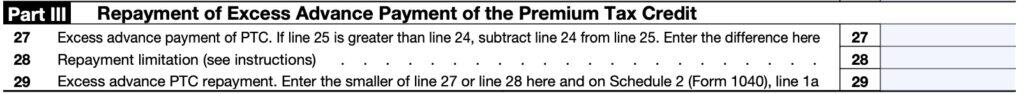 IRS Form 8962 instructions - Premium Tax Credit