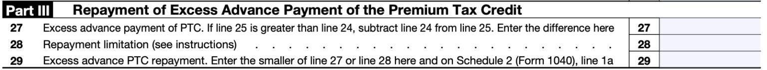 IRS Form 8962 instructions - Premium Tax Credit