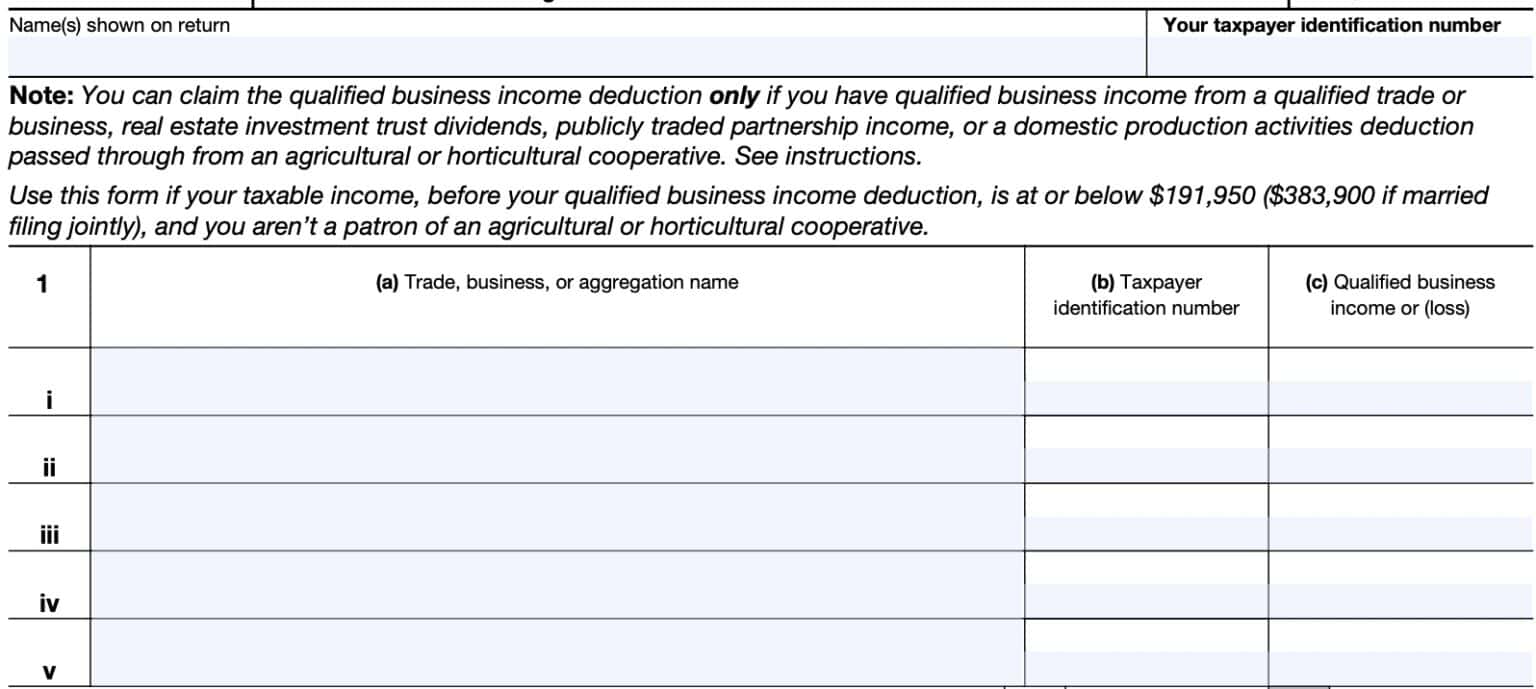 IRS Form 8995 Instructions - Your Simplified QBI Deduction