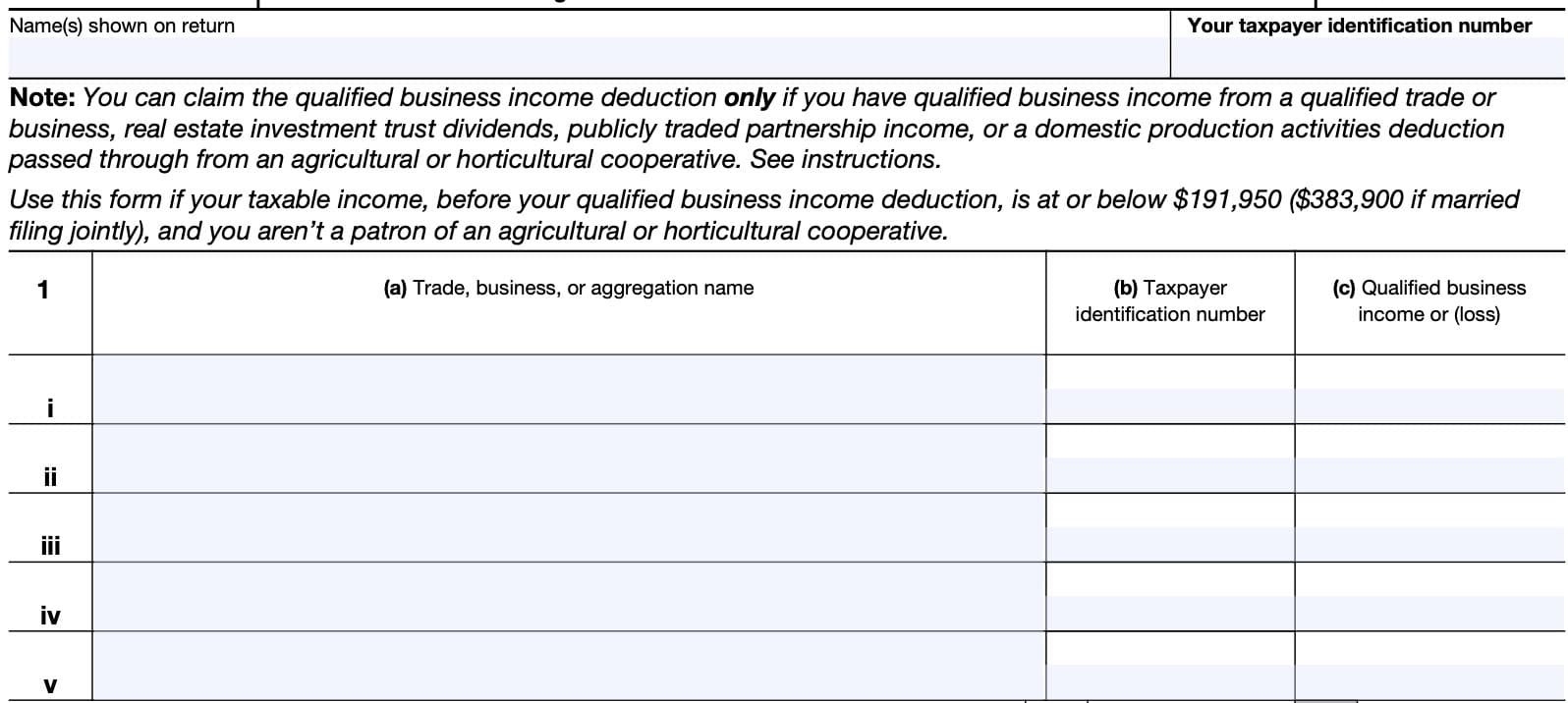 IRS Form 8995 Instructions - Your Simplified QBI Deduction