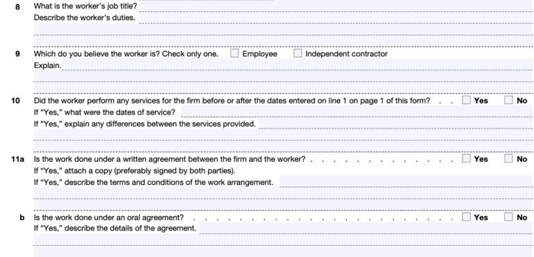 IRS Form SS-8 Instructions - IRS Determination of Worker Status