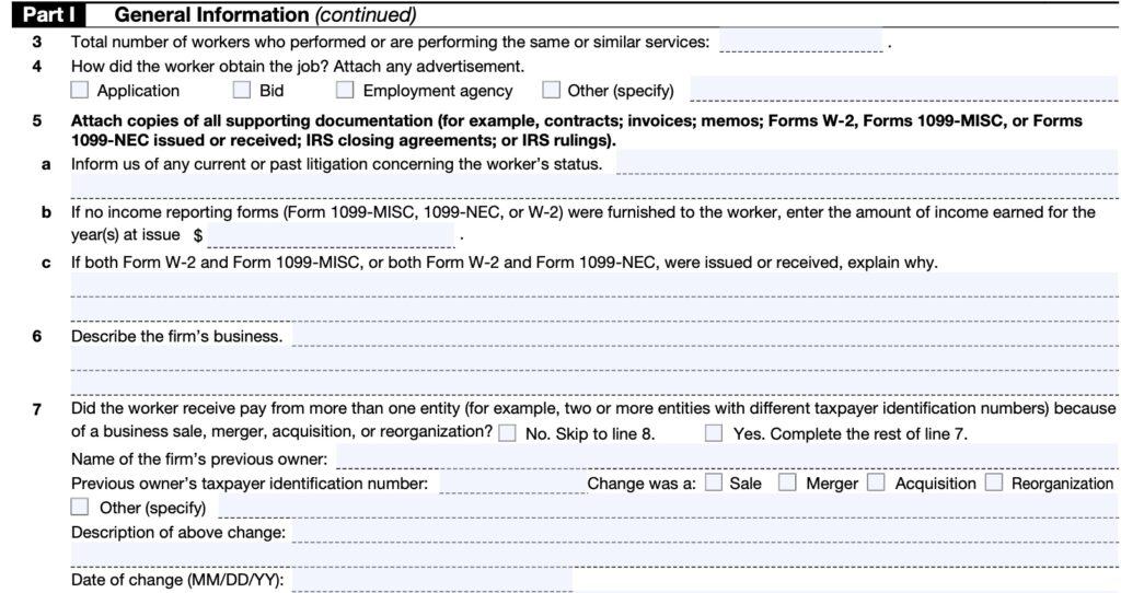 IRS Form SS-8 Instructions - IRS Determination of Worker Status