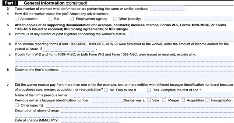 IRS Form SS-8 Instructions - IRS Determination of Worker Status
