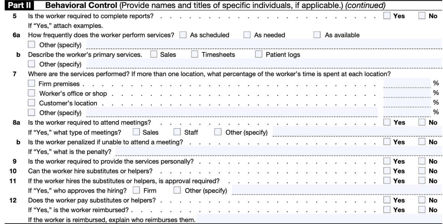 IRS Form SS-8 Instructions - IRS Determination of Worker Status