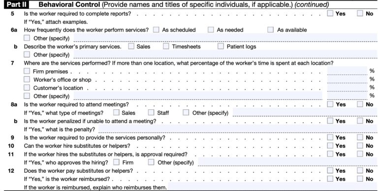 IRS Form SS-8 Instructions - IRS Determination of Worker Status